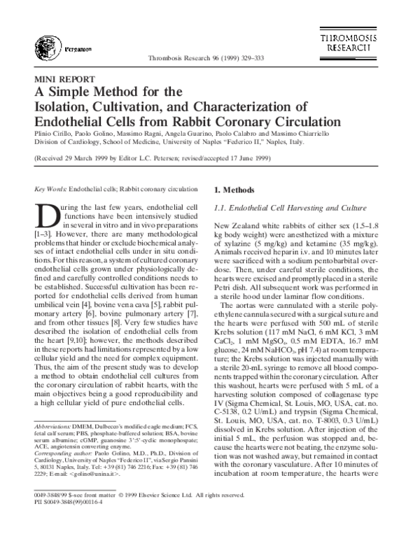 (PDF) A Simple Method for the Isolation, Cultivation, and ...