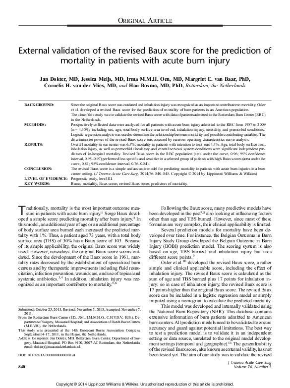 (PDF) Dokter et al revised Baux J Trauma 2014