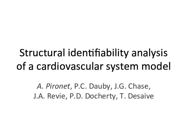 (PDF) Structural identifiability analysis of a cardiovascular system model