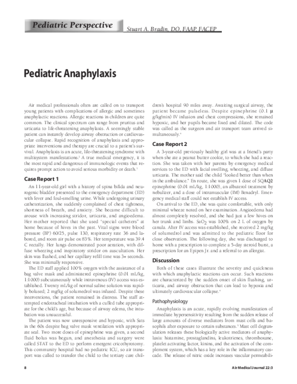 (PDF) Pediatric anaphylaxis