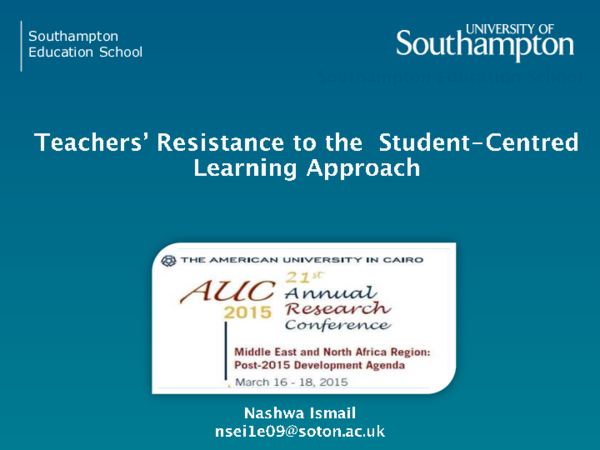 (PDF) Teachers’ Resistance to the Student-Centred Learning Approach