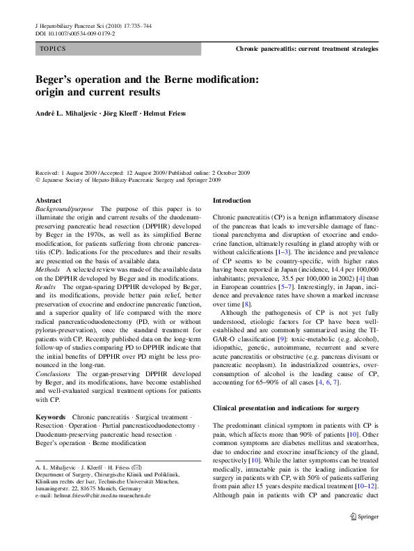 (PDF) Beger's operation and the Berne modification: origin and current ...