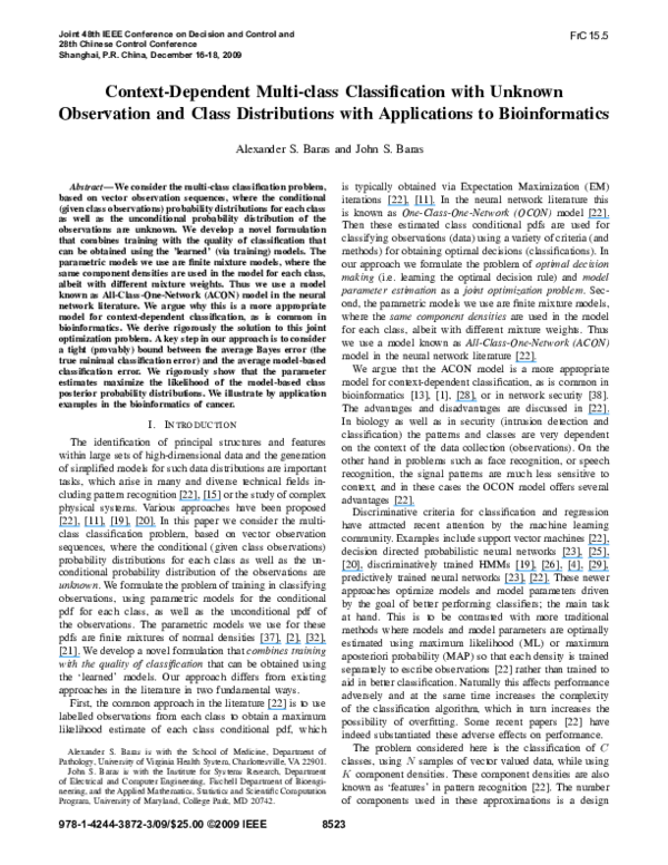 (PDF) Context-dependent multi-class classification with unknown ...