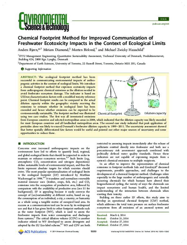 (PDF) Chemical footprint method for improved communication of ...