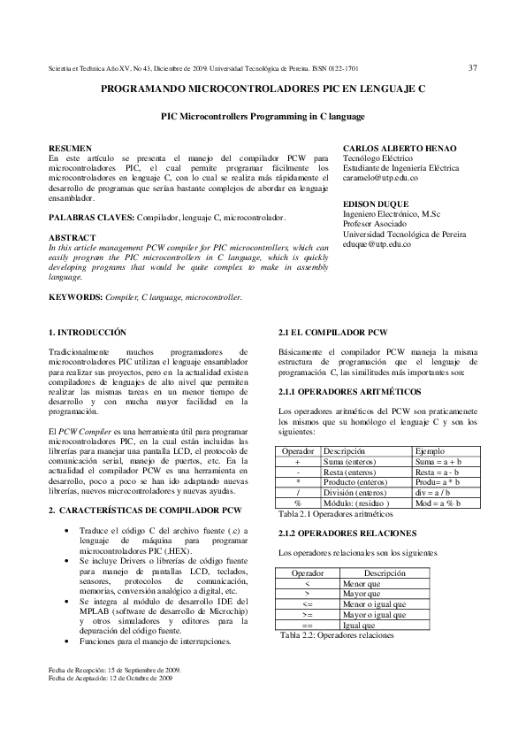 (PDF) PROGRAMANDO MICROCONTROLADORES PIC EN LENGUAJE C PIC ...