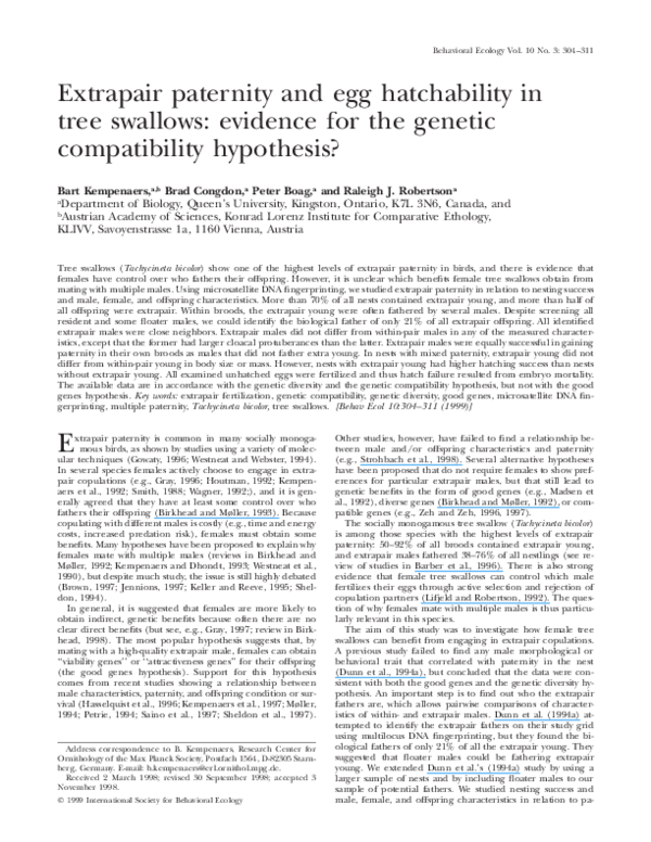 (PDF) Plumage brightness and age predict extrapair fertilization ...