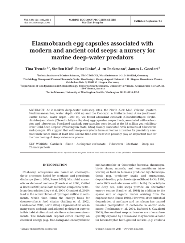 (PDF) Deep-sea hydrothermal vents as natural egg-case incubators at the ...