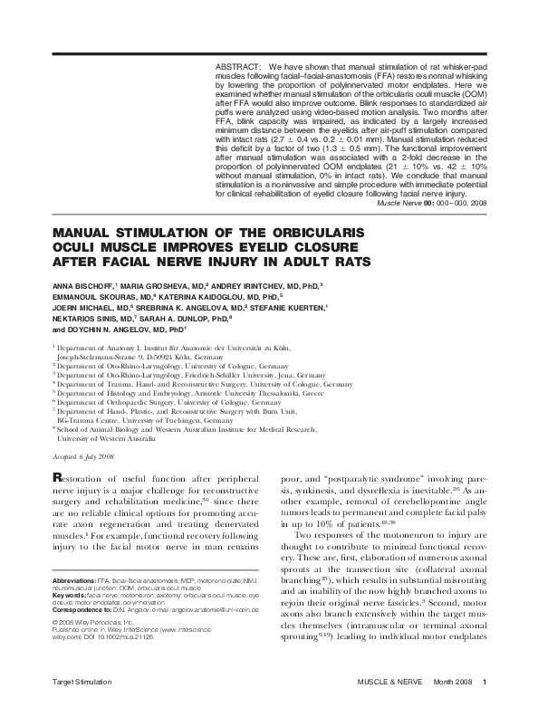 Pdf Manual Stimulation Of The Orbicularis Oculi Muscle Improves