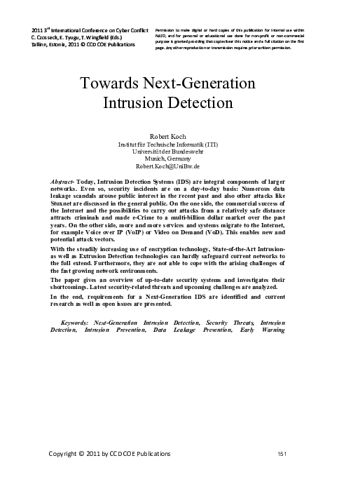 Pdf Towards Next Generation Intrusion Detection