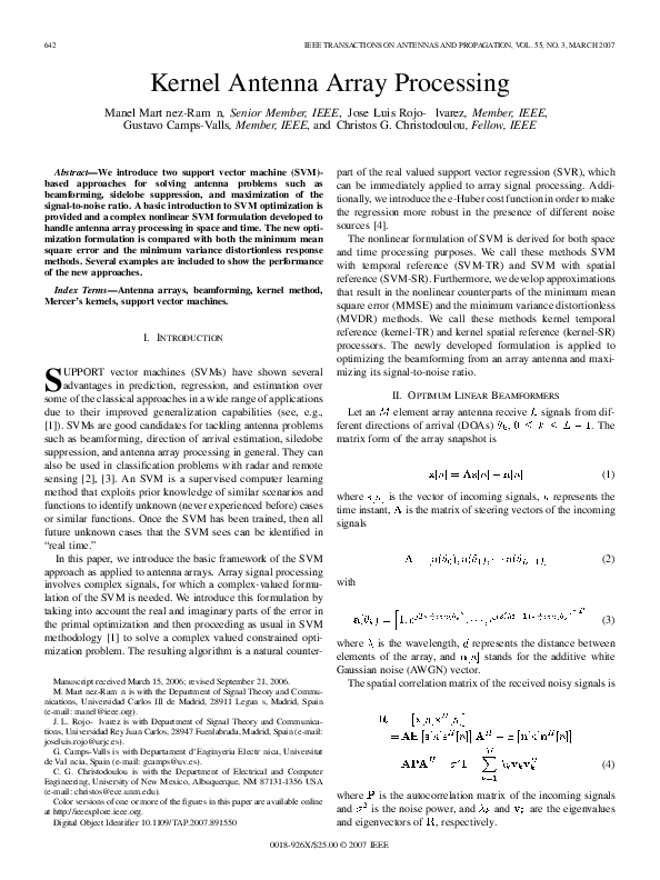 (PDF) Kernel Antenna Array Processing