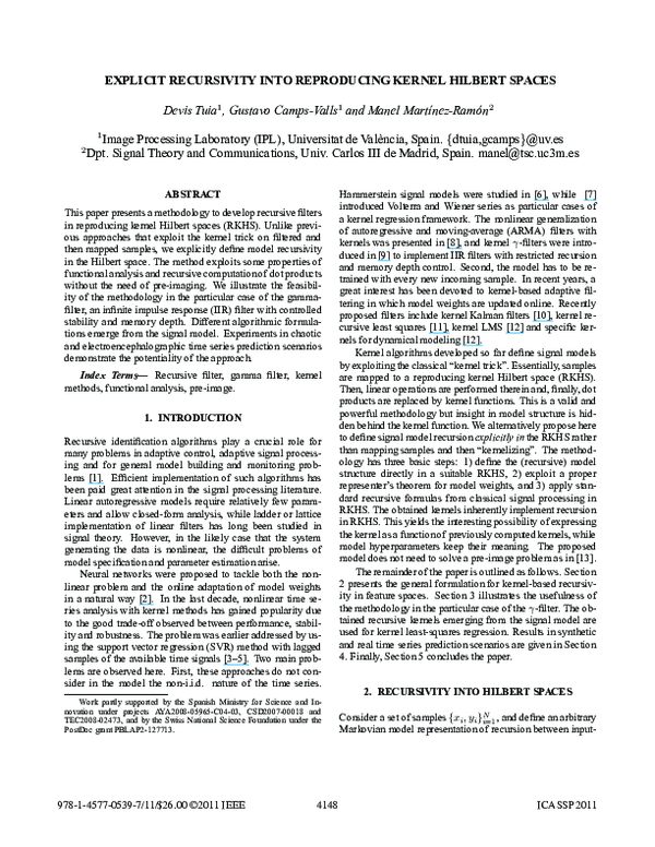 (PDF) Explicit recursivity into reproducing kernel Hilbert spaces