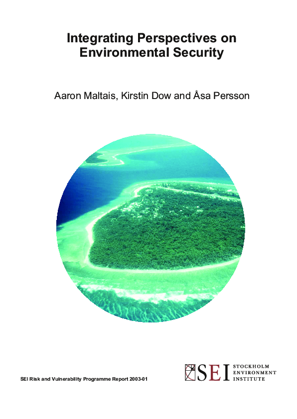 (PDF) Integrating Perspectives on Environmental Security