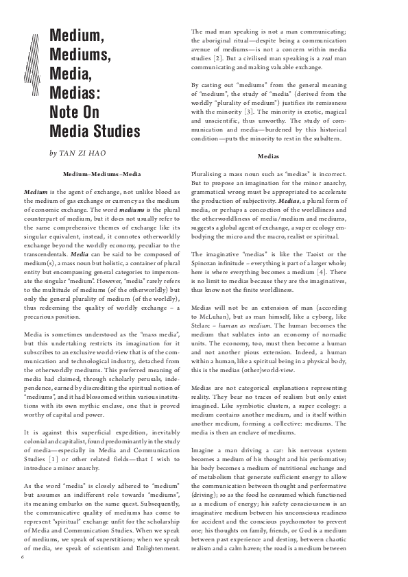 (PDF) Medium, Mediums, Media, Medias: Notes on Media Studies