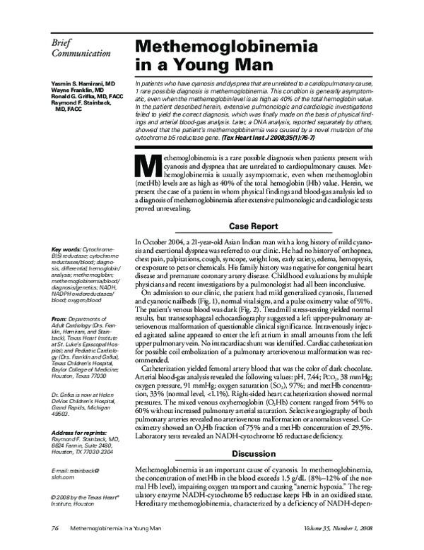 (PDF) Methemoglobinemia in a young man