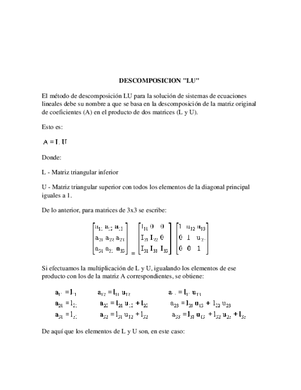 (DOC) DESCOMPOSICION lu