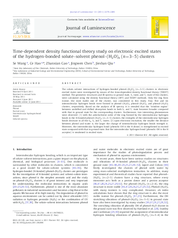 (PDF) Time-Dependent Density Functional Theory Study of Structure ...
