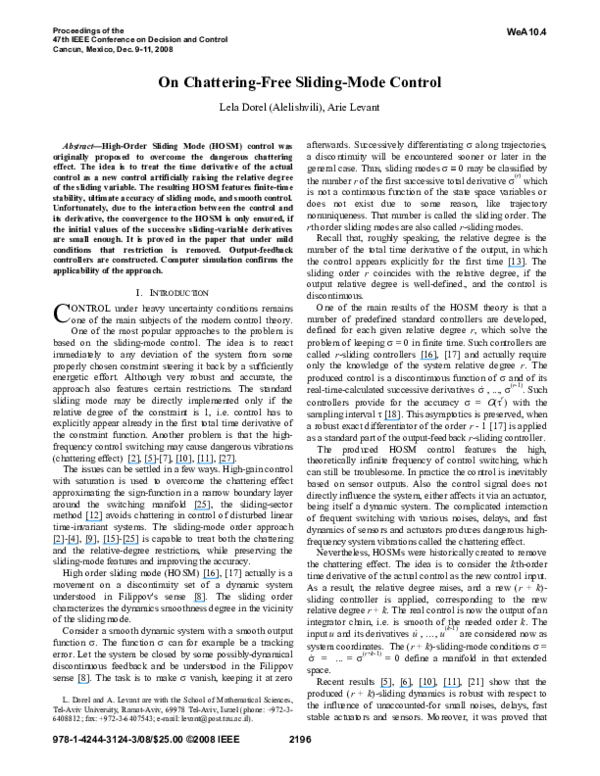 (PDF) On chattering-free sliding-mode control