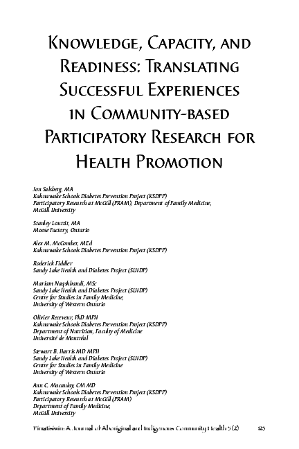 (PDF) Knowledge, Capacity and Readiness: Translating Successful ...