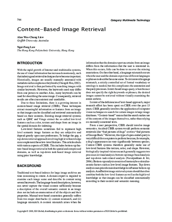 (PDF) Content-Based Image Retrieval