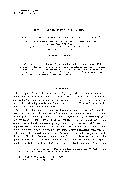 (PDF) Toward stable compactifications