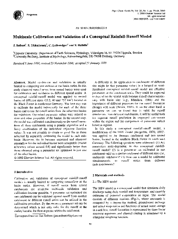 (PDF) Multiscale calibration and validation of a conceptual rainfall ...