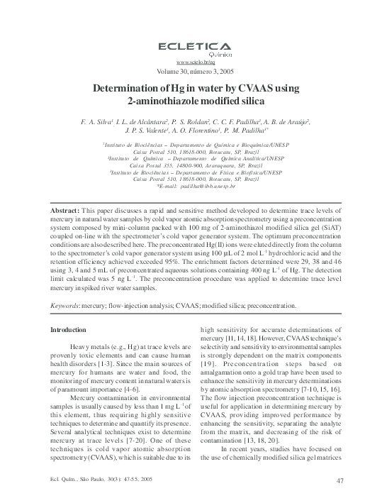 (PDF) Determination of Hg in water by CVAAS using 2-aminothiazole ...