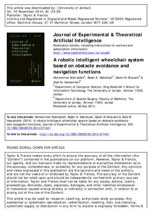 (PDF) A robotic intelligent wheelchair system based on obstacle avoidance and navigation functions