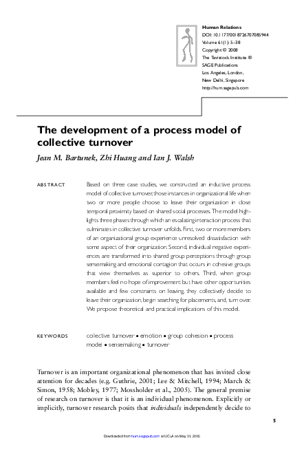 (PDF) The development of a process model of collective turnover