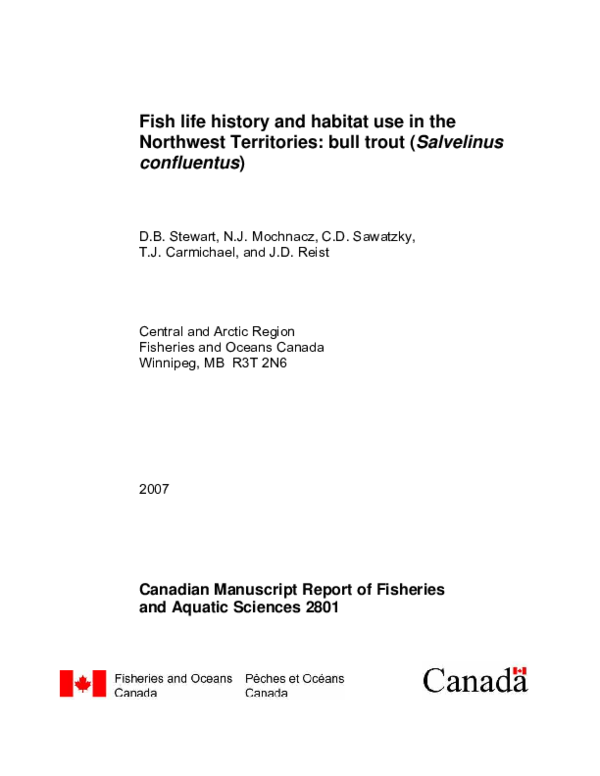 (PDF) Fish life history and habitat use in the Northwest Territories ...