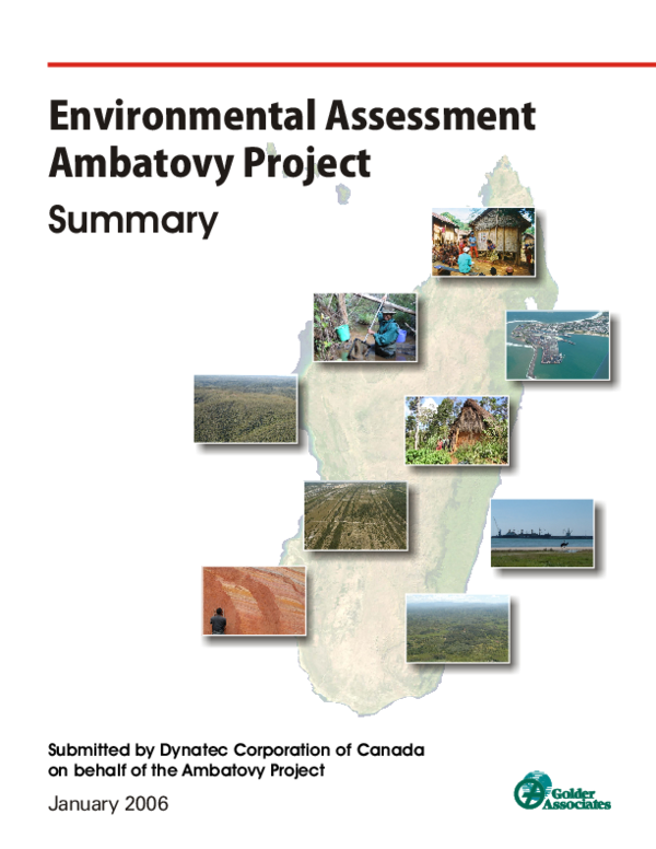 (PDF) Ambatovy Environmental Impact study