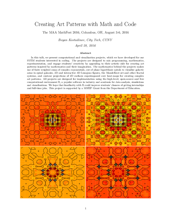 (PDF) Visual Abstract: Creating Art Patterns with Math and Code