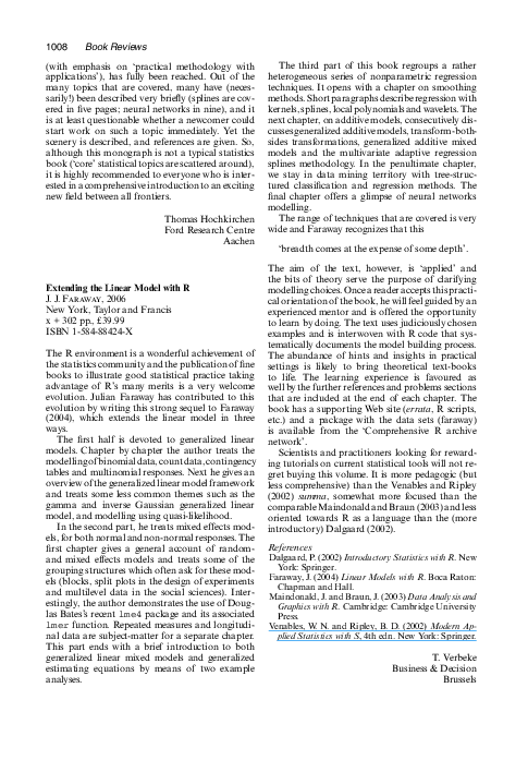 (PDF) Extending the Linear Model with R by J. J. Faraway