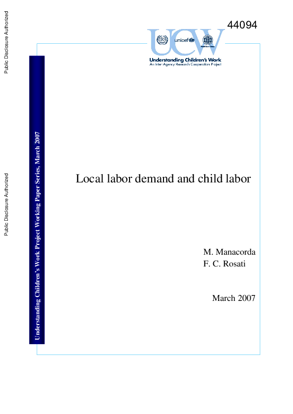 (PDF) Local labor demand and child work