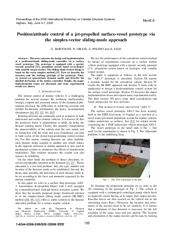 (PDF) Position/attitude control of a jet-propelled surface-vessel prototype via the simplex ...