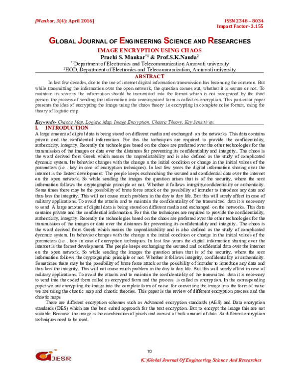 Pdf Image Encryption Using Chaos 3636