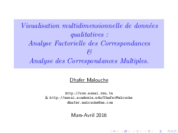 (PDF) Visualisation des données qualitatives: Analyse factorielle des ...