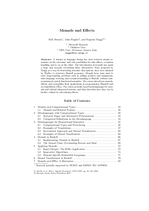 (PDF) Monads and Effects
