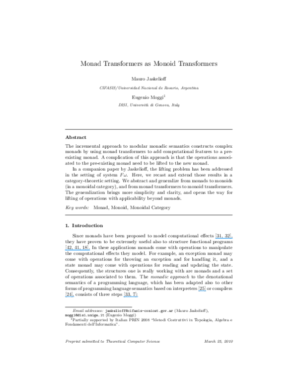(PDF) Monad transformers as monoid transformers