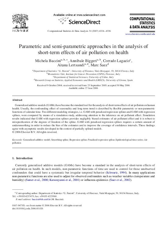 Pdf Parametric And Semi Parametric Approaches In The Analysis Of