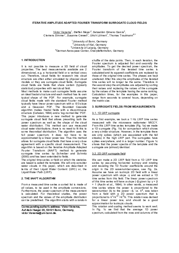 (PDF) Iterative amplitude adapted Fourier transform surrogate cloud fields