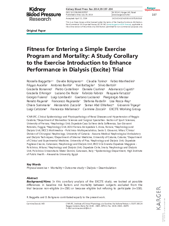 (PDF) Fitness for Entering a Simple Exercise Program and Mortality: A ...