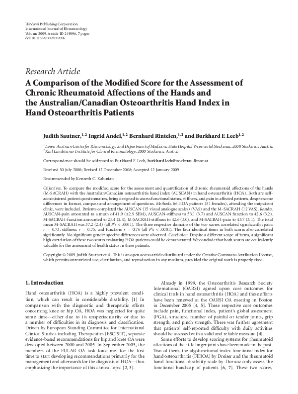(PDF) A comparison of the modified score for the assessment of chronic ...