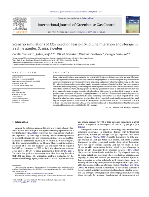 (PDF) Scenario simulations of CO2 injection feasibility, plume ...