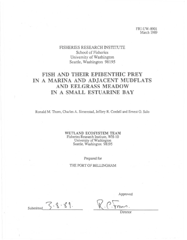 (PDF) Fish and their epibenthic prey in a marina and adjacent mudflats ...