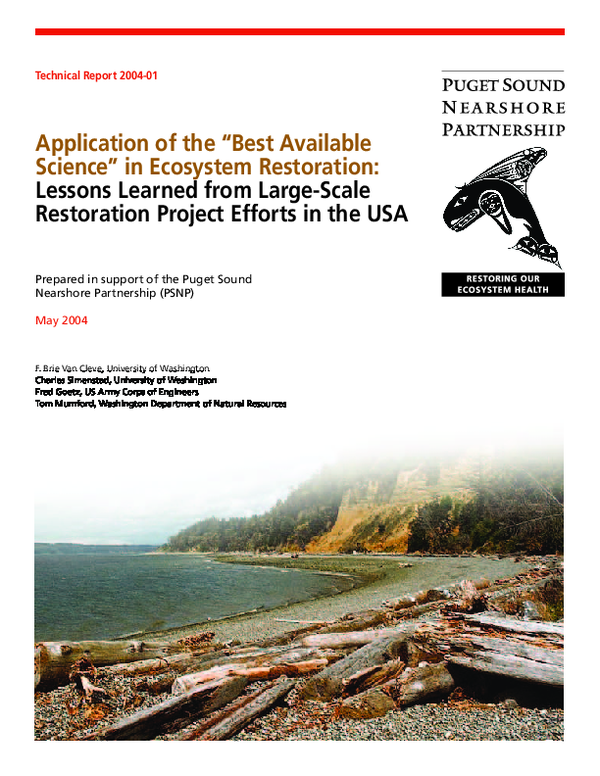 (PDF) Application of the Best Available Science in Ecosystem ...