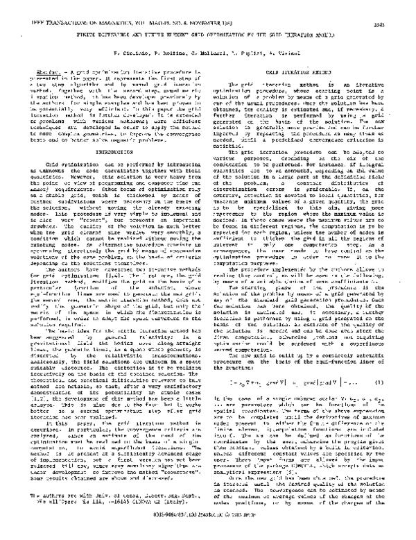 Pdf Finite Difference And Finite Element Grid Optimization By The Grid Iteration Method