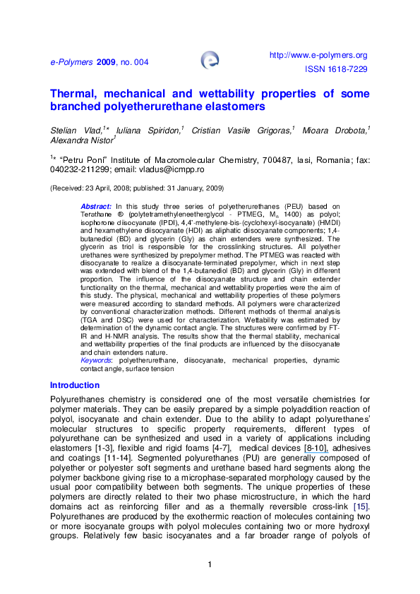 (PDF) Thermal, mechanical and wettability properties of some branched ...