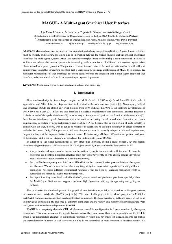 (PDF) MAGUI -A Multi-Agent Graphical User Interface
