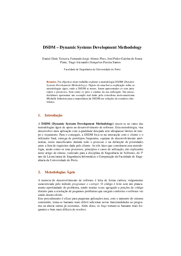 (PDF) DSDM – Dynamic Systems Development Methodology