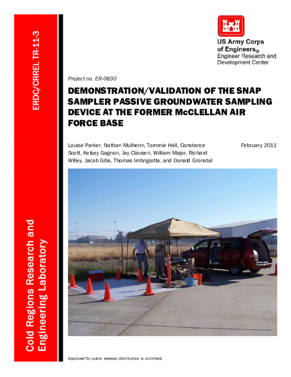 (PDF) Demonstration/Validation of the Snap Sampler Passive Groundwater ...